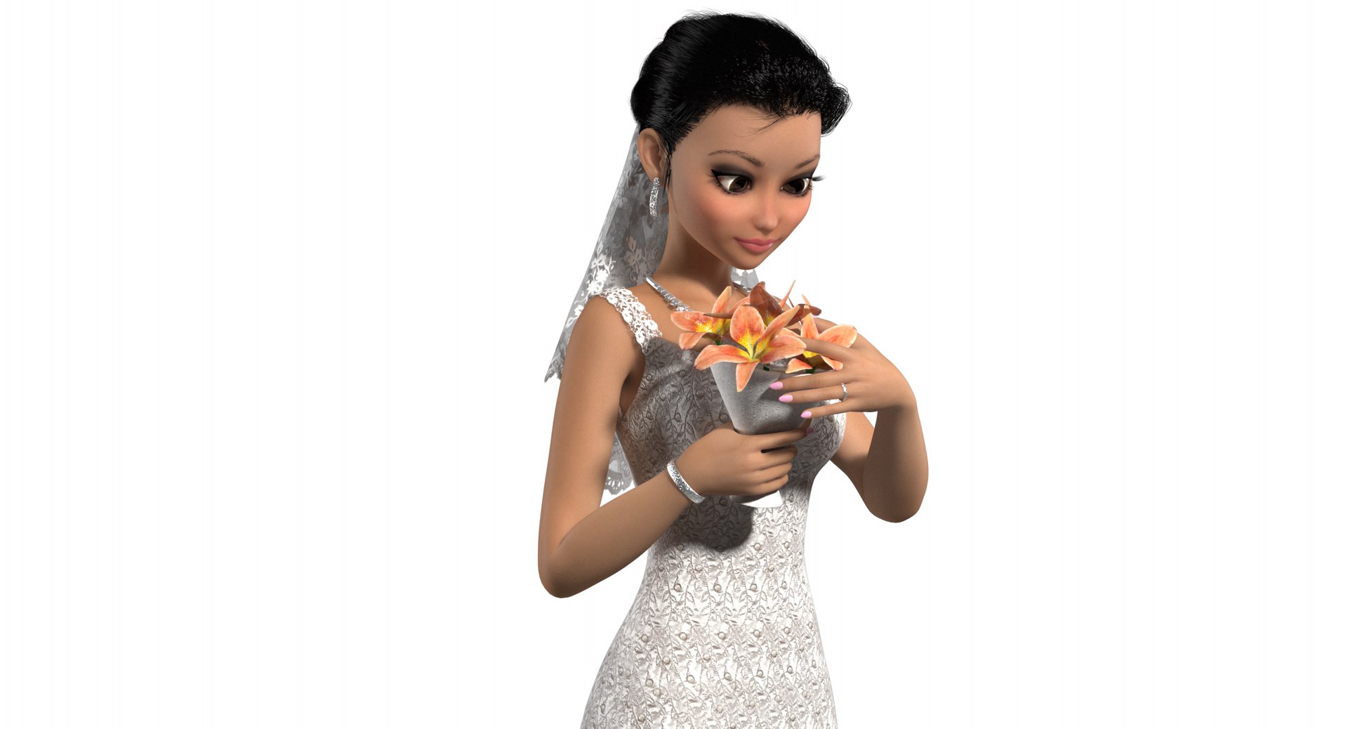 Realistic Bride Rig 3D Model - TurboSquid 1178748