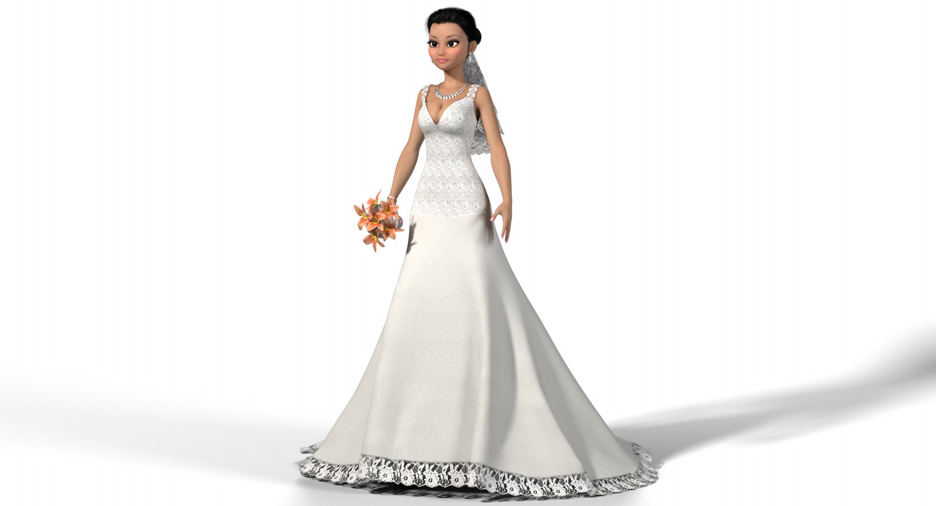 Realistic Bride Rig 3D Model - TurboSquid 1178748