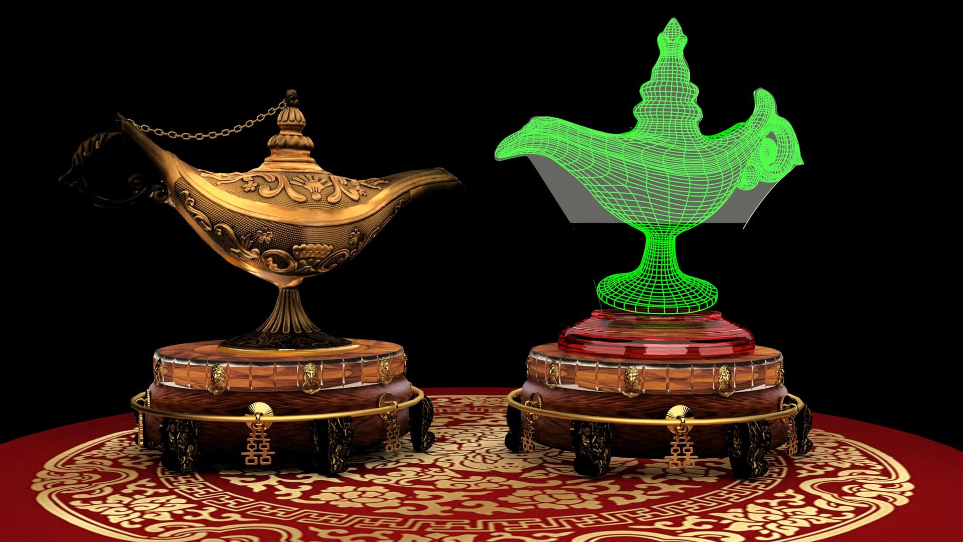 Chinese Magic Lamp 3D Model - TurboSquid 2282874