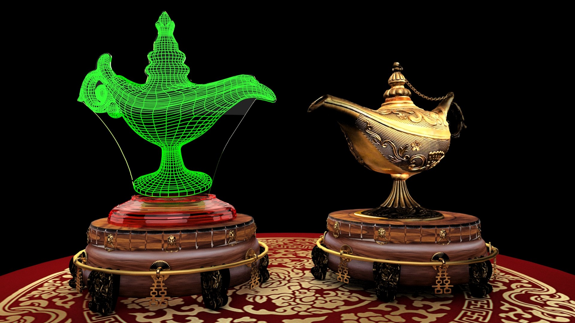 Chinese Magic Lamp 3D Model - TurboSquid 2282874