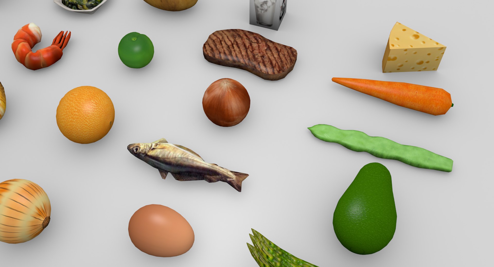 Fruits Nuts Nutritions Pack 3D - TurboSquid 1413459