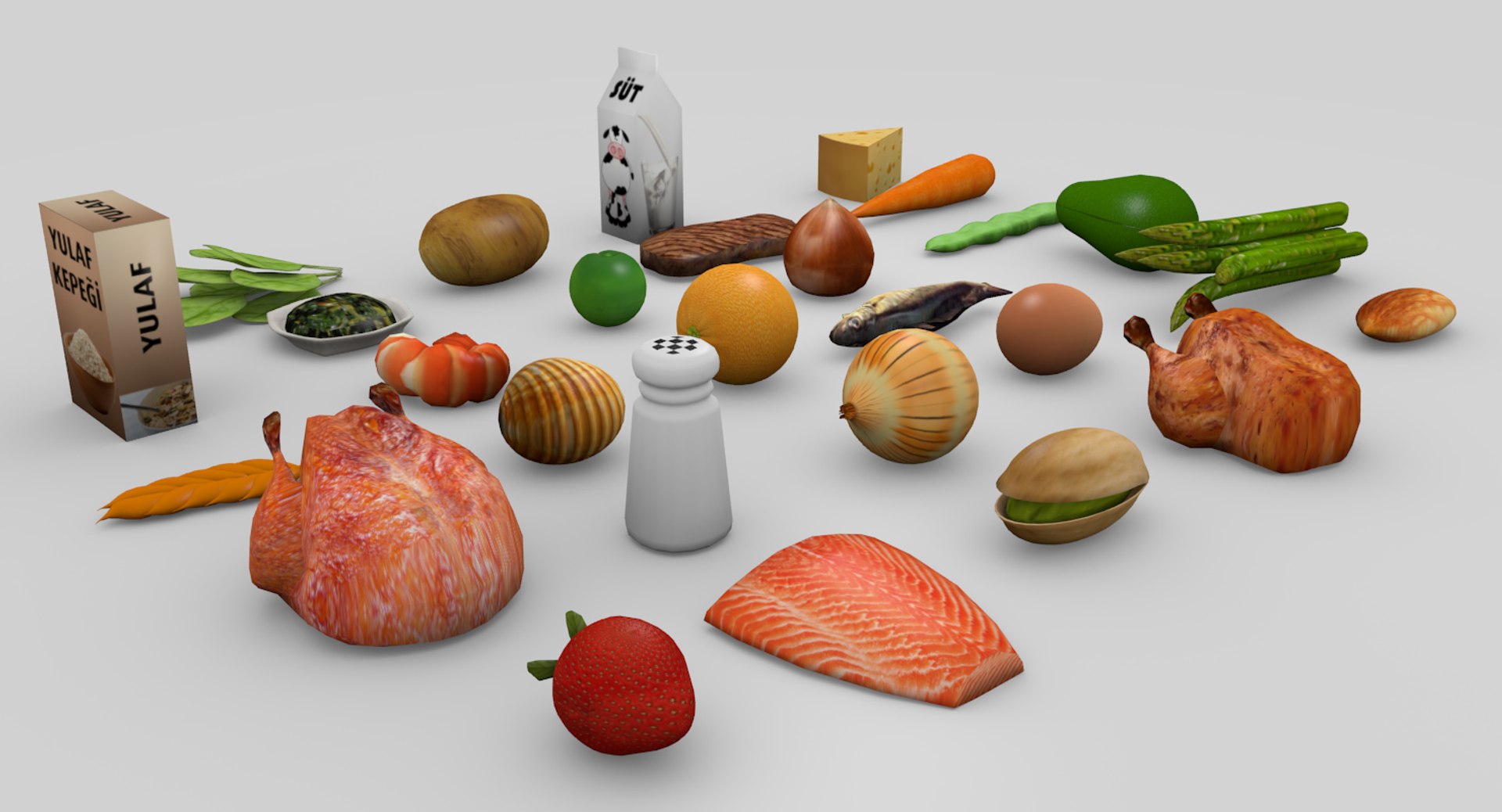 Fruits Nuts Nutritions Pack 3D - TurboSquid 1413459