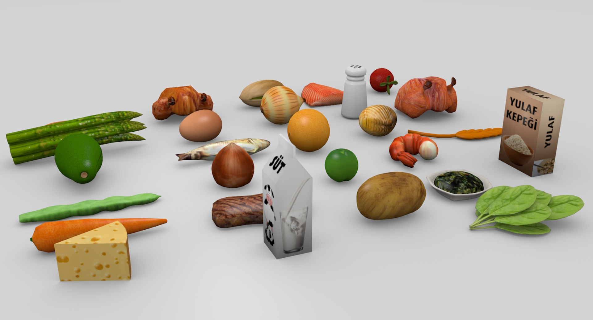 Fruits Nuts Nutritions Pack 3D - TurboSquid 1413459