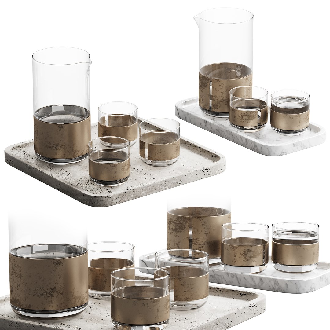 3D 403 dishes decor set 15 Serax Carafe Copper chemistry - TurboSquid ...