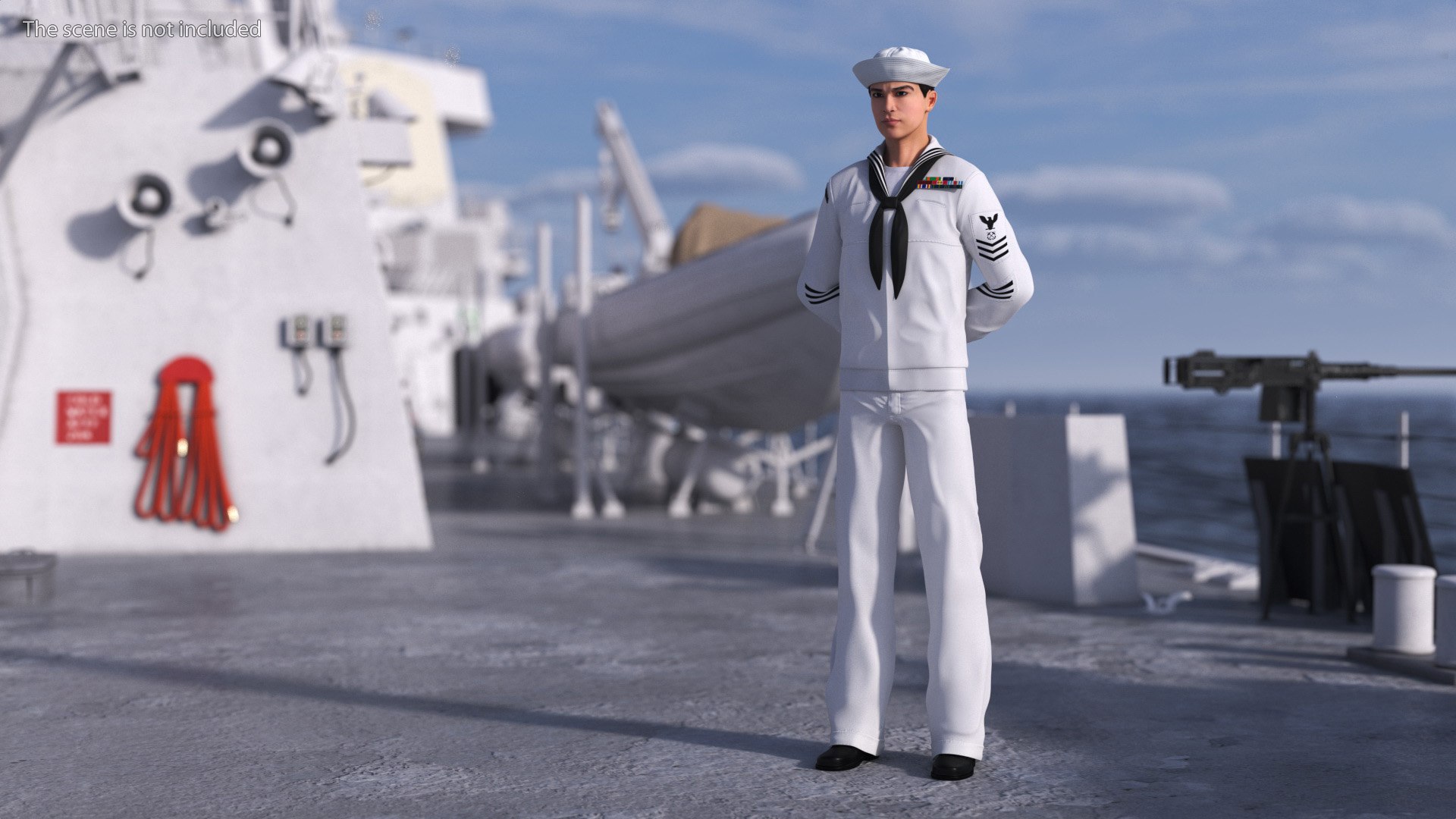 3D Asian Sailor US Navy Standing Pose Model - TurboSquid 2391905