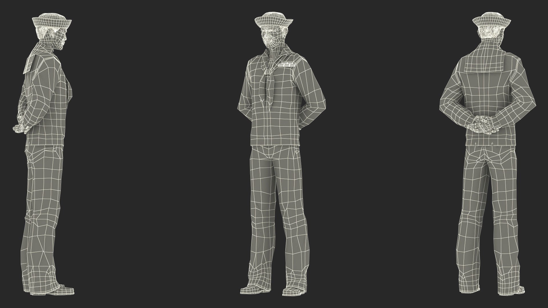 3D Asian Sailor US Navy Standing Pose Model - TurboSquid 2391905