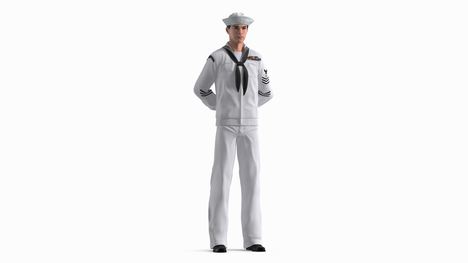 3D Asian Sailor US Navy Standing Pose Model - TurboSquid 2391905