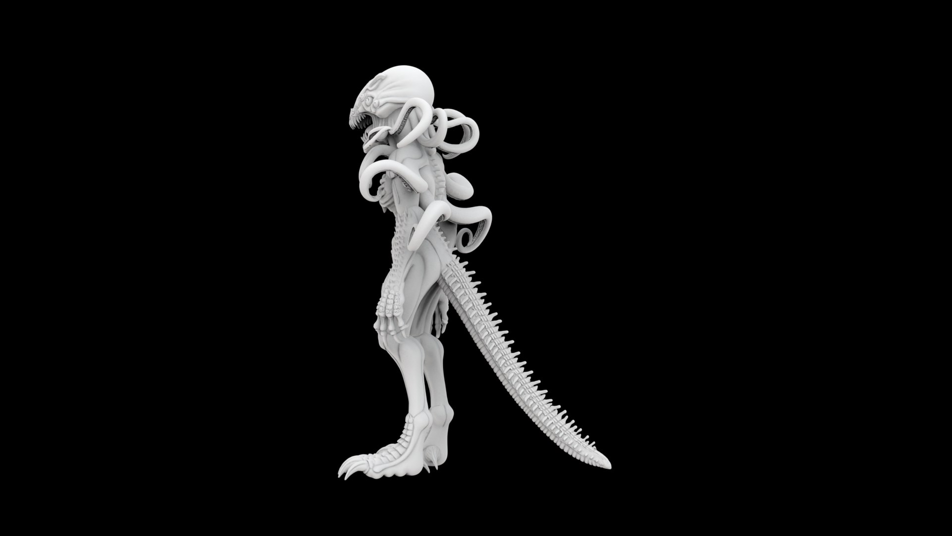 Alien Monster 3D Print Model Bipedal Sci-Fi Creature 3D - TurboSquid ...