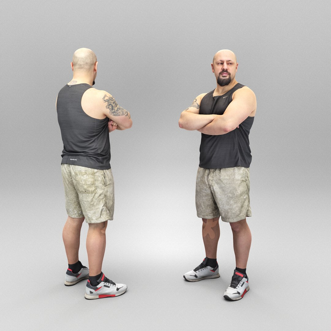 Strong Man With Crossed Arms 389 3D Model - TurboSquid 2012951