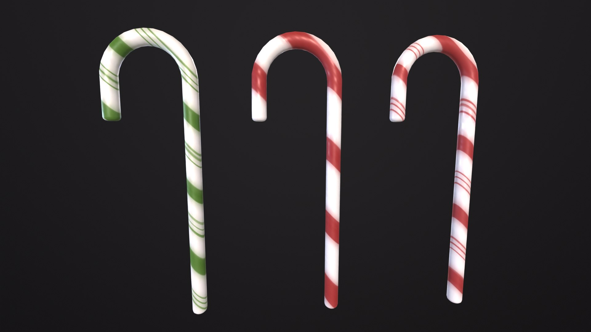 3D Christmas Candy Cane - TurboSquid 2175701