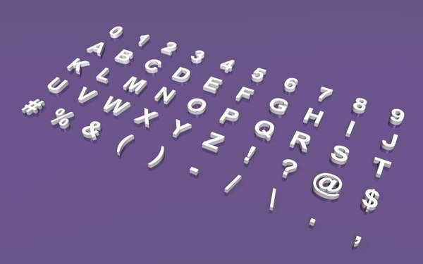 letters symbols 3 font 3ds
