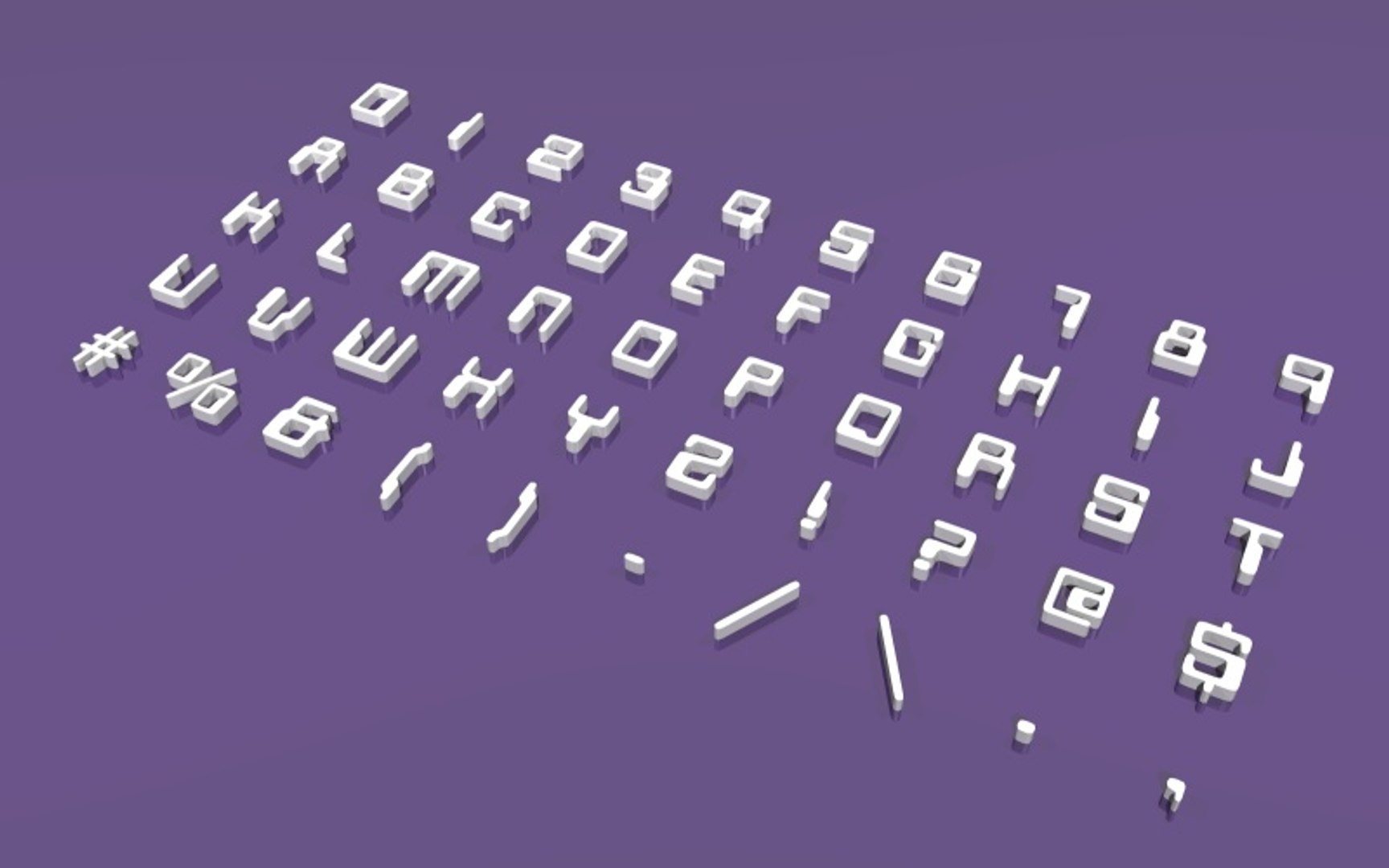 Letters Symbols 3 Font 3ds