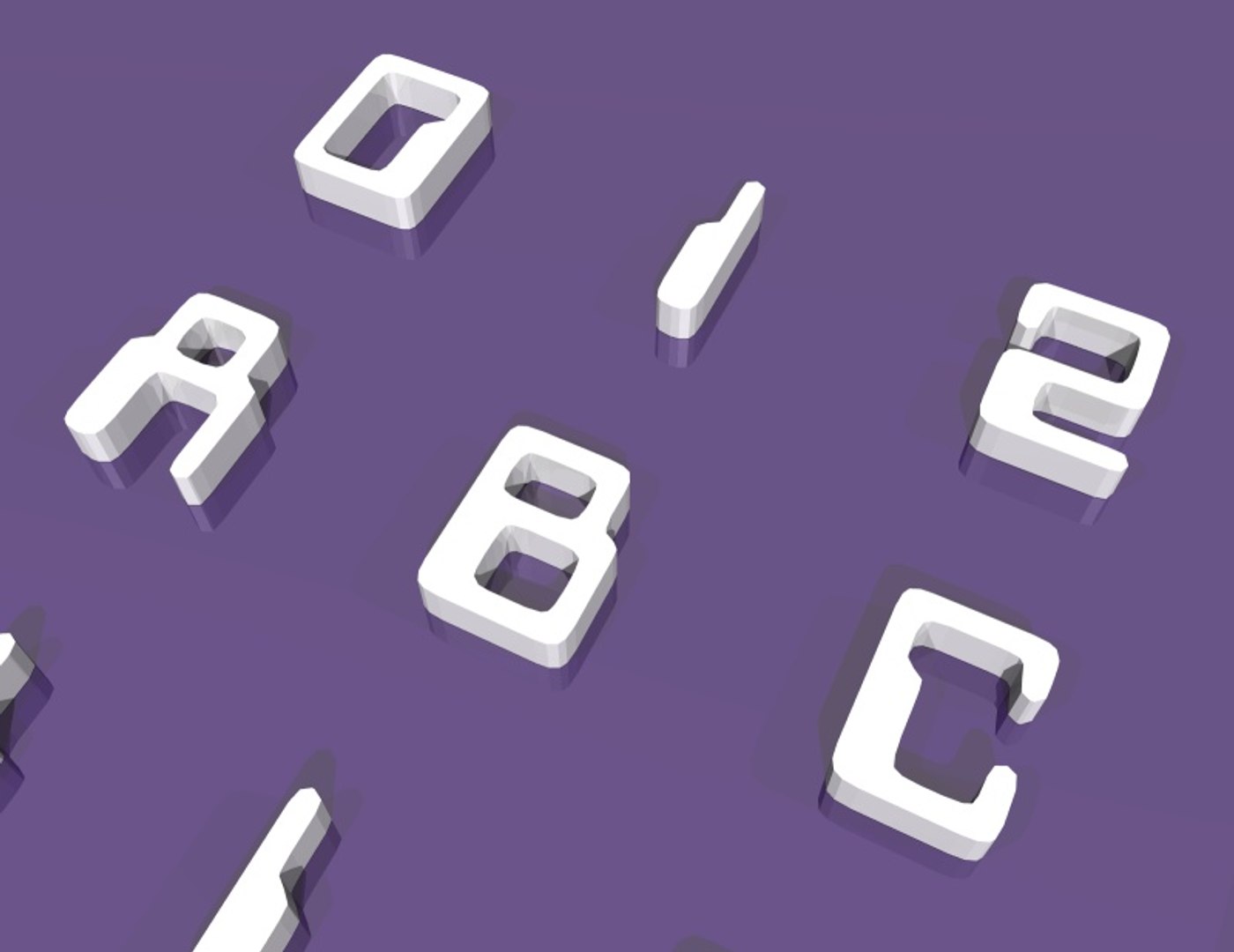 Letters Symbols 3 Font 3ds