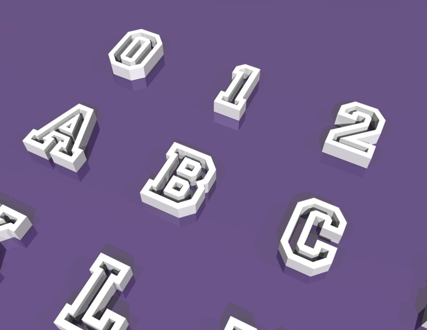 Letters Symbols 3 Font 3ds