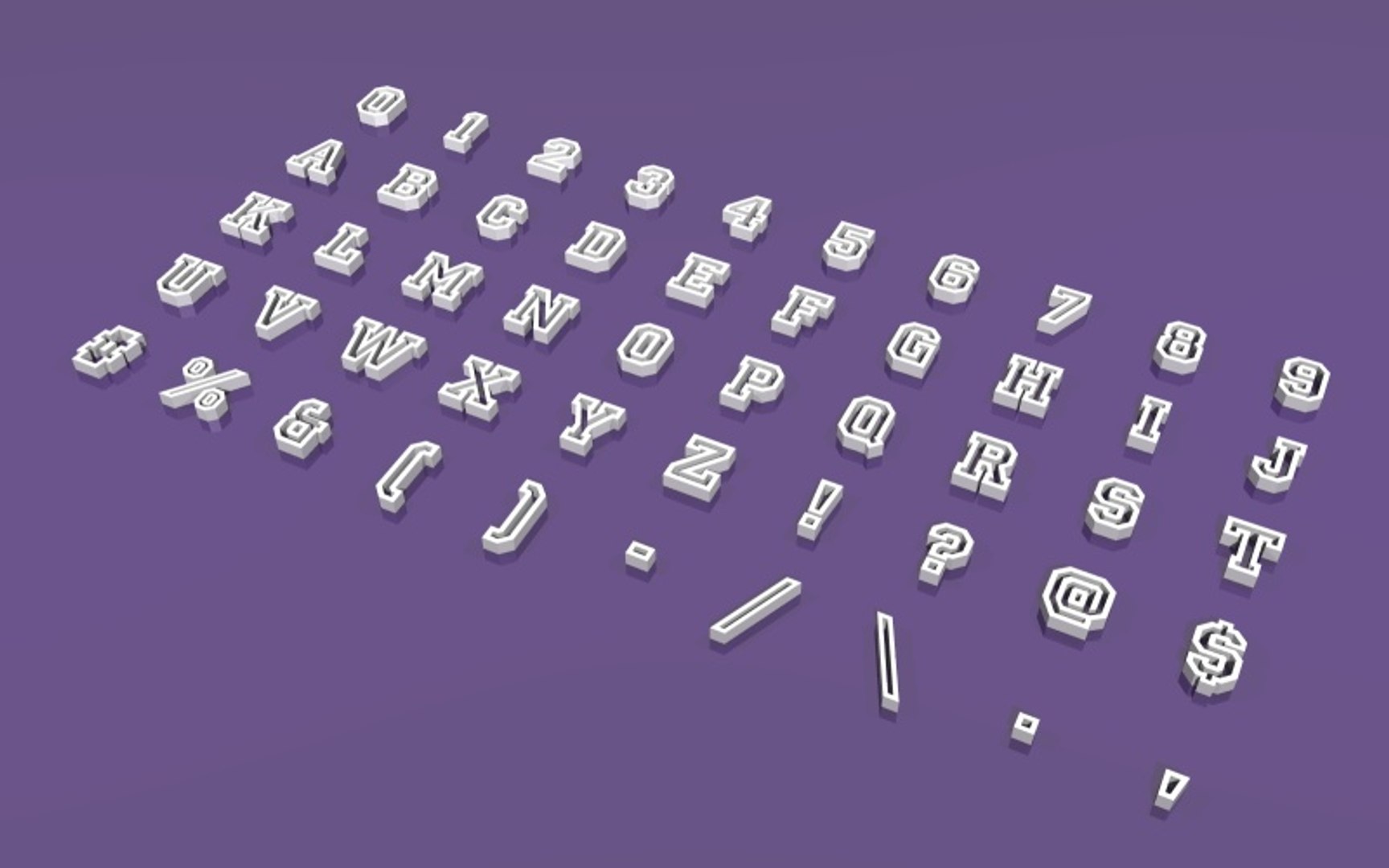 Letters Symbols 3 Font 3ds