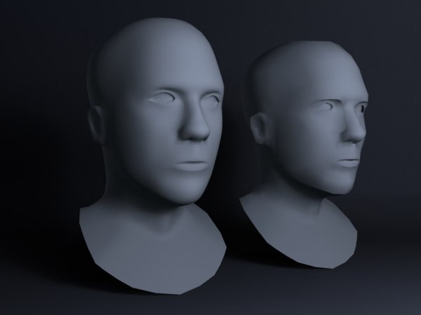 3d basic male heads model