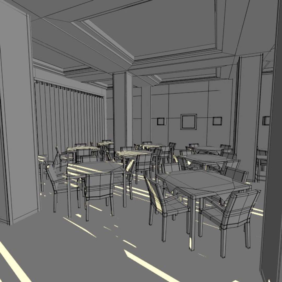 restaurant interior c4d