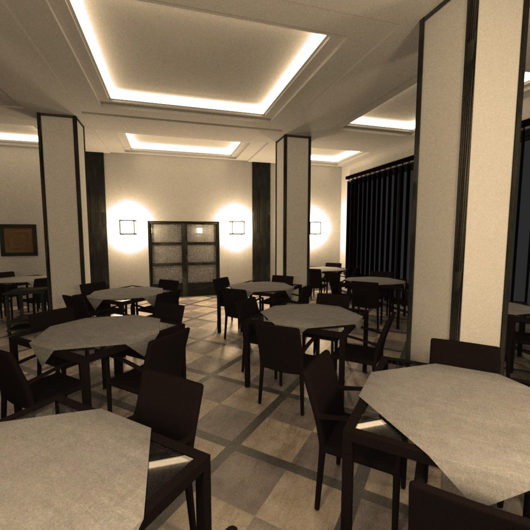 restaurant interior c4d
