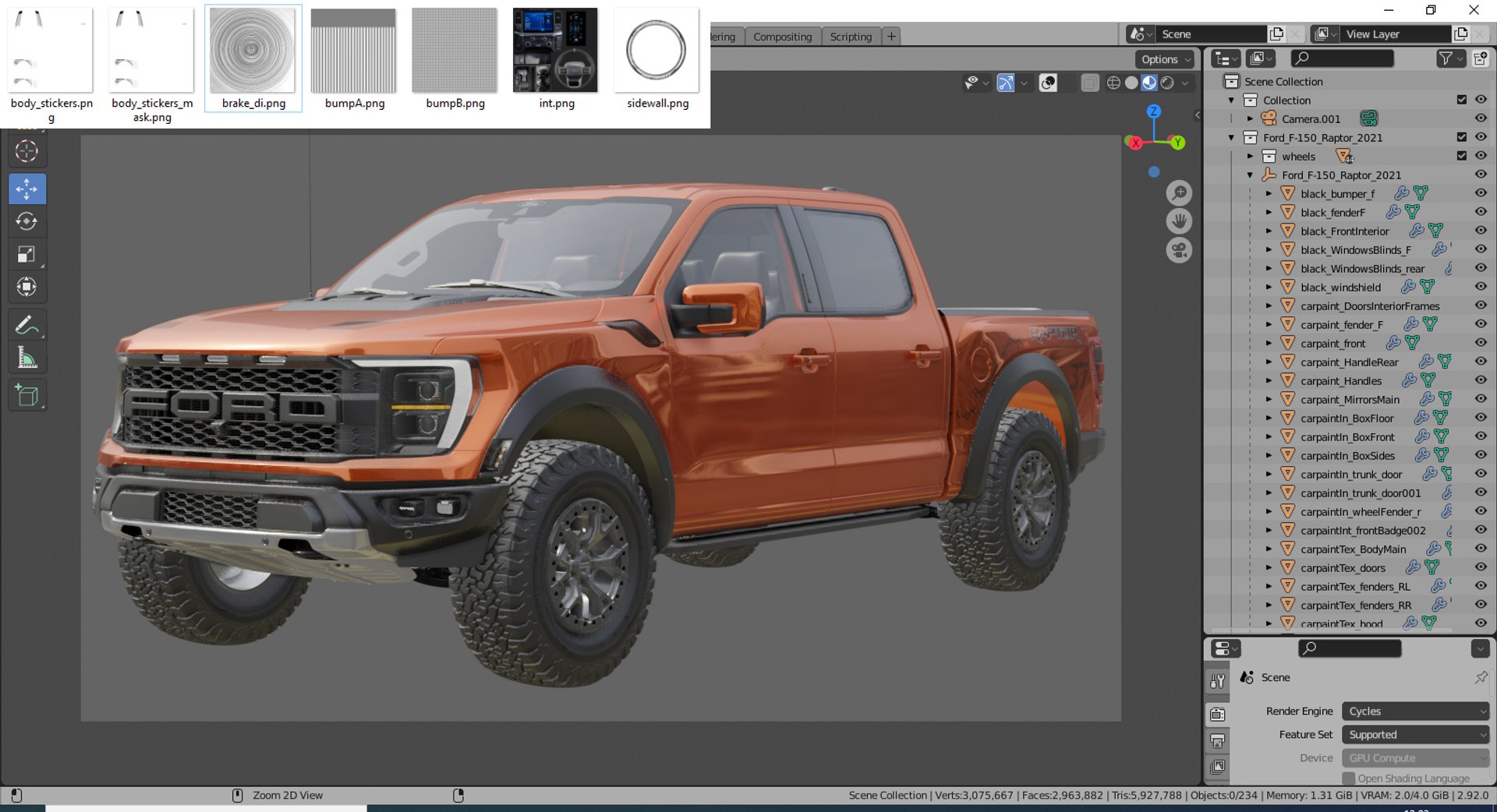 3D Ford F-150 Raptor 2021 model - TurboSquid 1734460