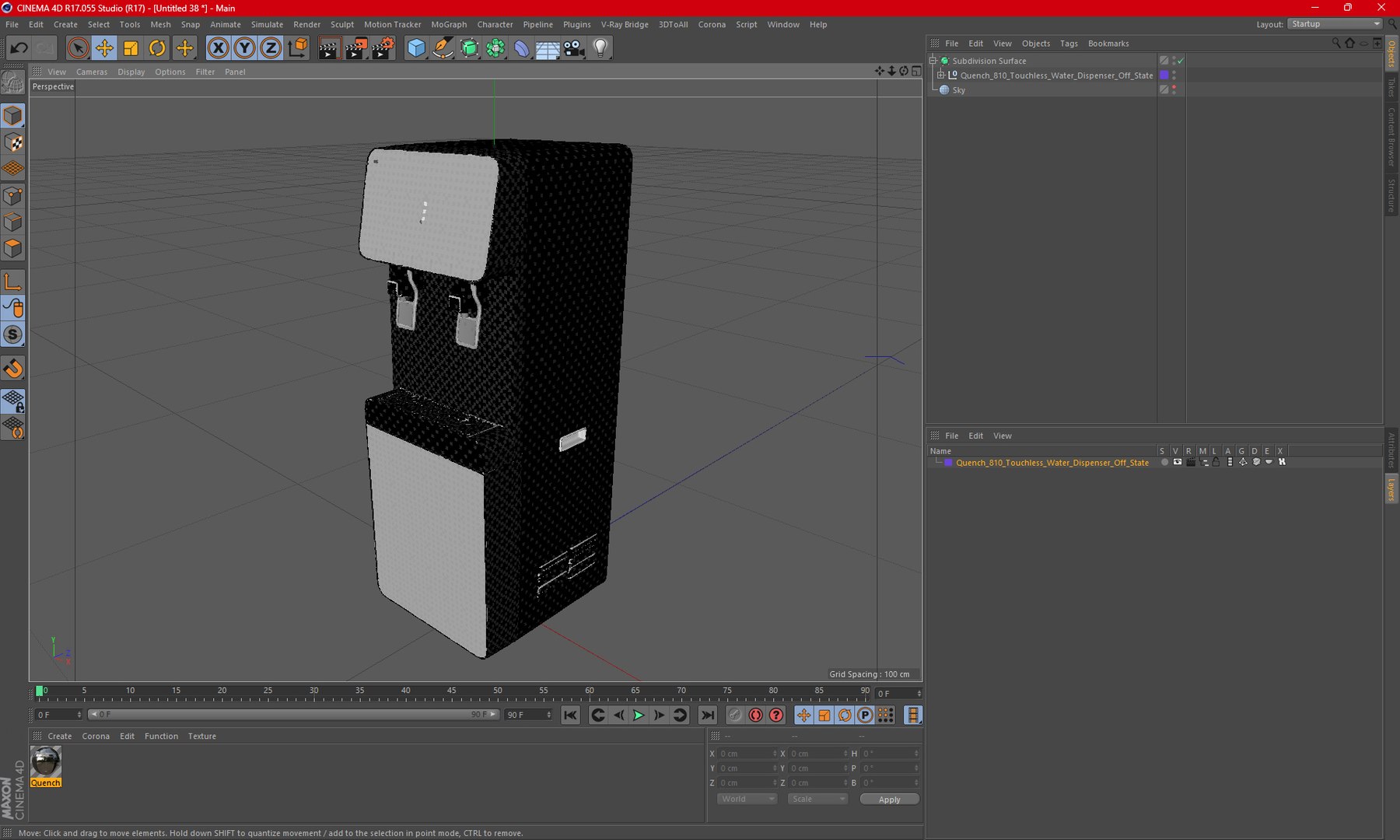 3D Quench 810 Touchless Water Dispenser Off State Model - TurboSquid 2270172
