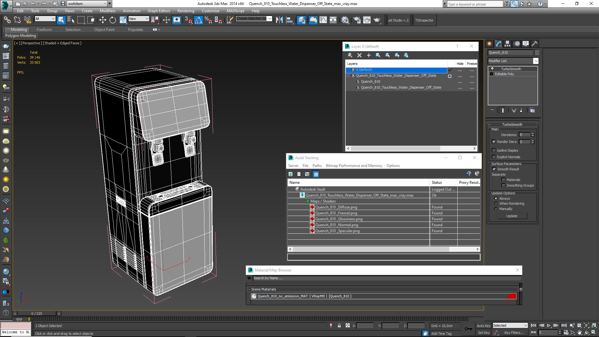 3D Quench 810 Touchless Water Dispenser Off State Model - TurboSquid 2270172
