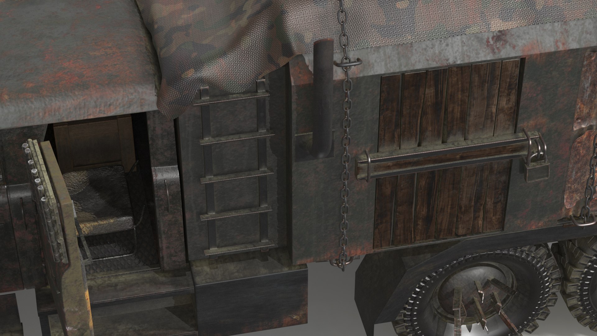 Apocalyptic Truck Rigged for Cinema 4D 3D - TurboSquid 2114966