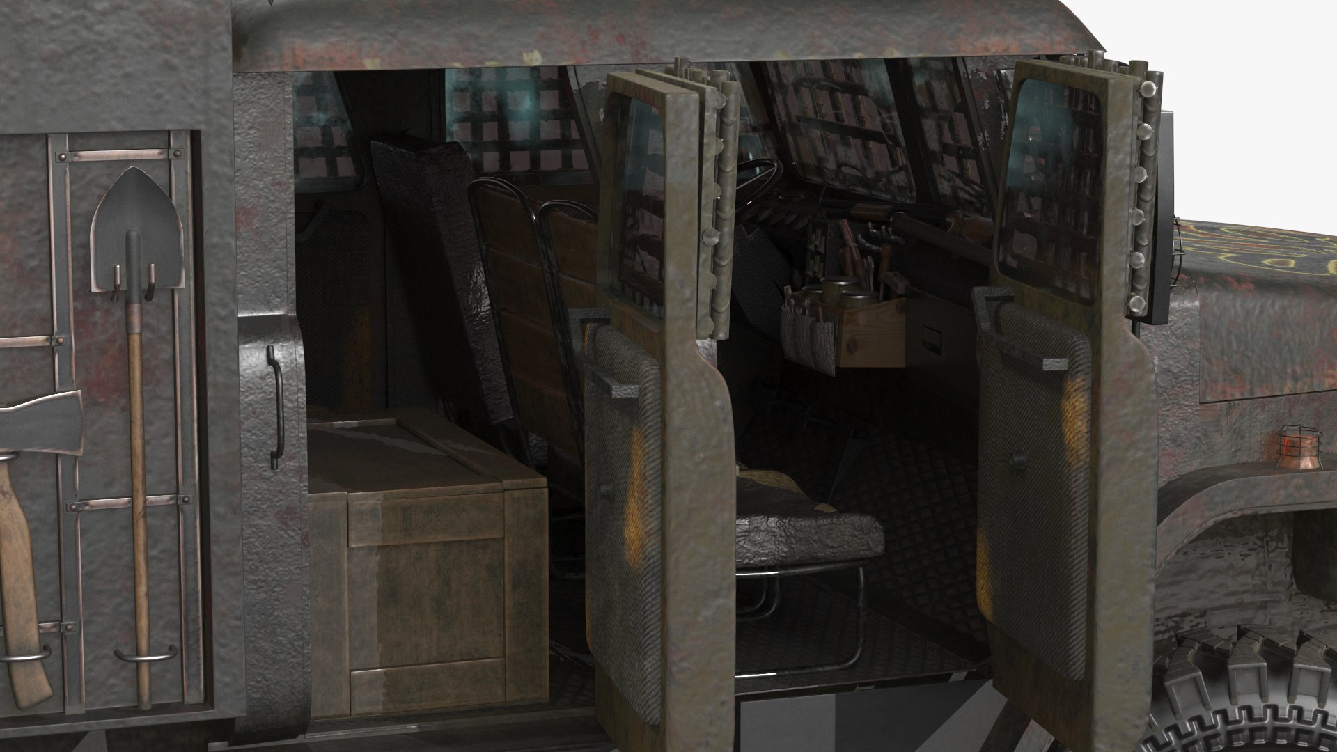 Apocalyptic Truck Rigged for Cinema 4D 3D - TurboSquid 2114966