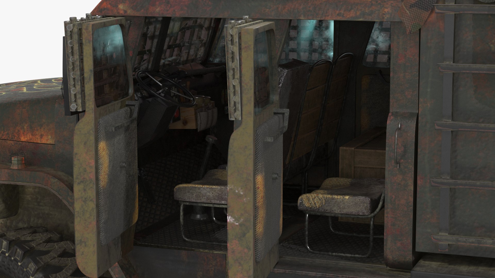 Apocalyptic Truck Rigged for Cinema 4D 3D - TurboSquid 2114966