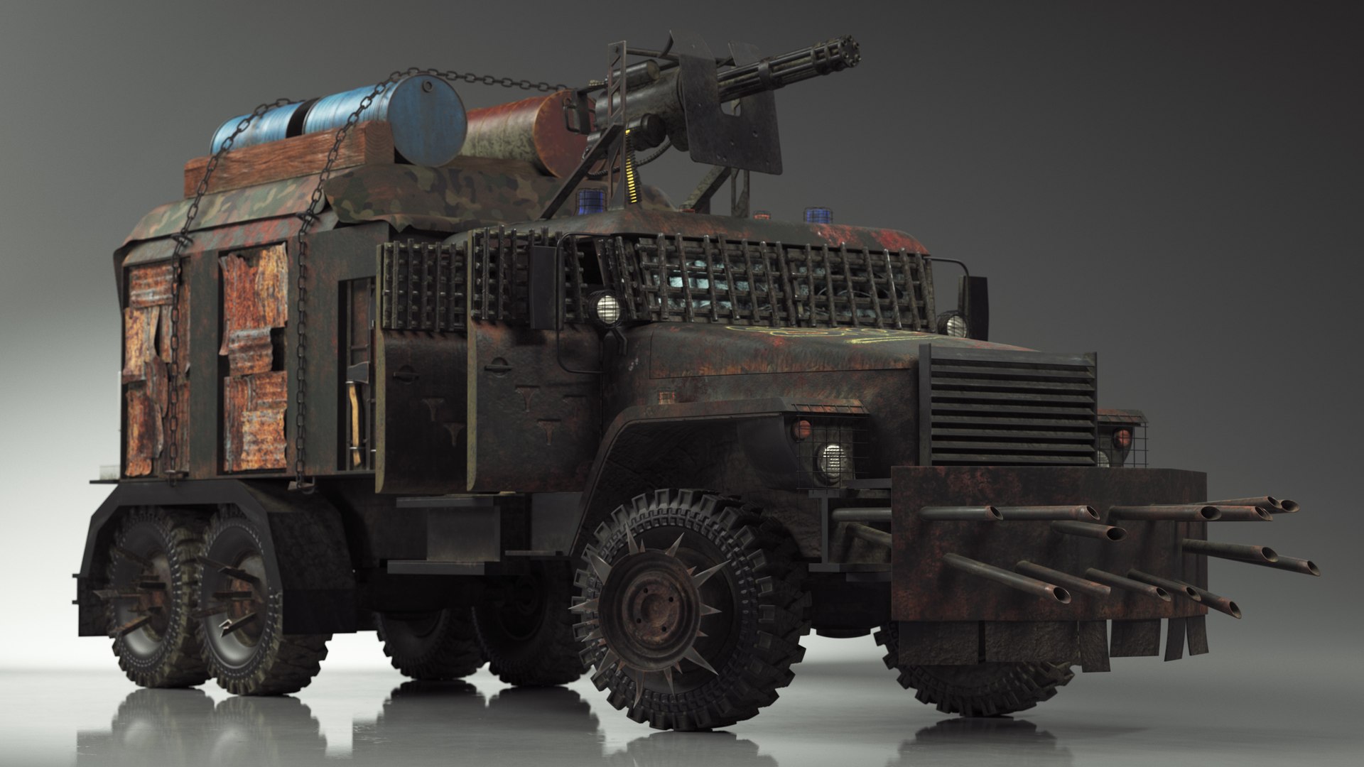 Apocalyptic Truck Rigged for Cinema 4D 3D - TurboSquid 2114966