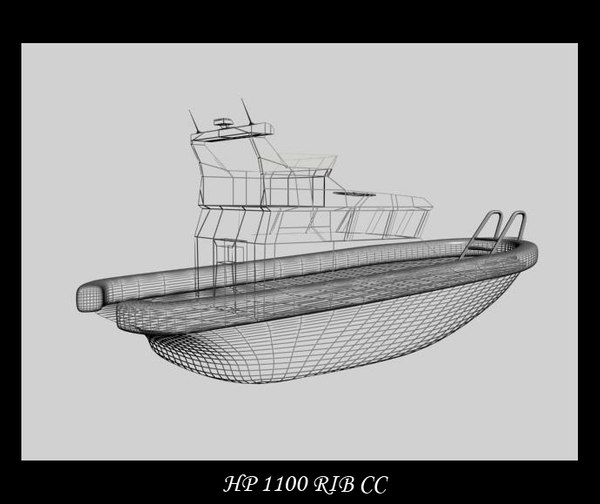 rib cc boat 3d model