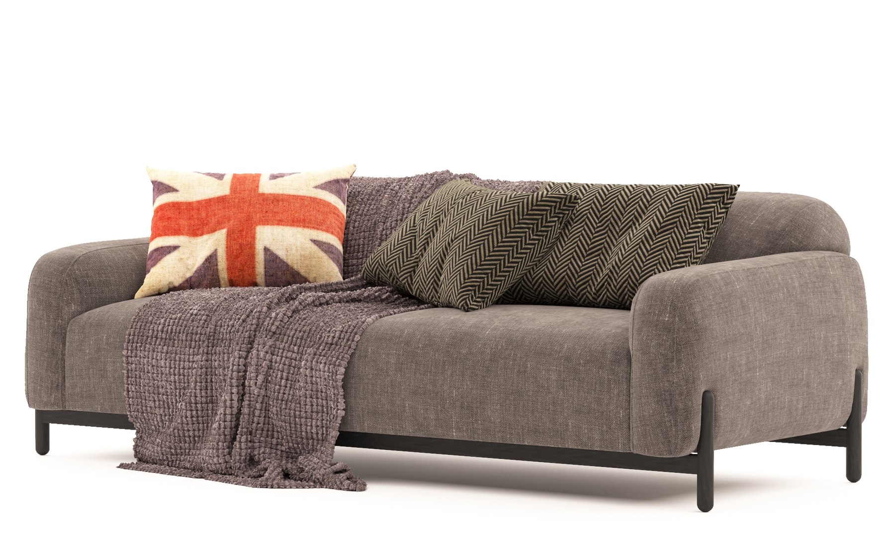 3D Union Jack Low Back Sofa model - TurboSquid 1952960
