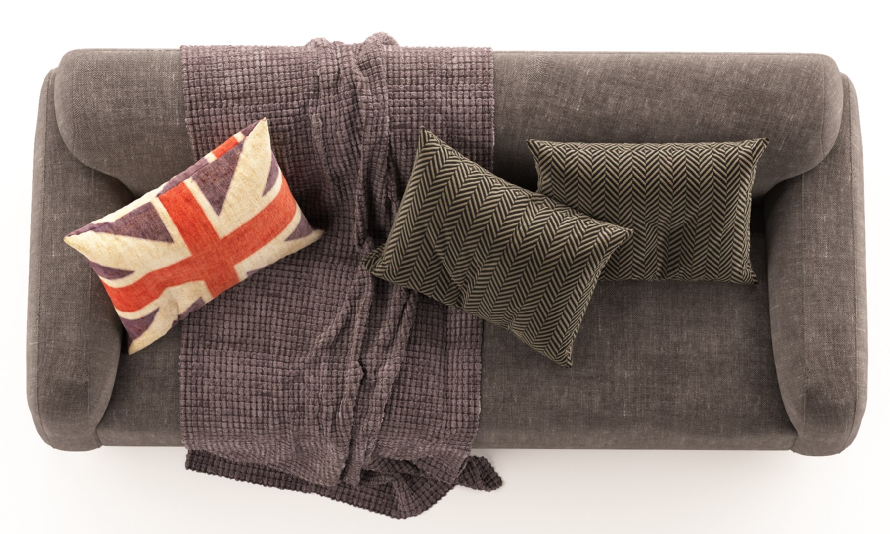 3D Union Jack Low Back Sofa model - TurboSquid 1952960