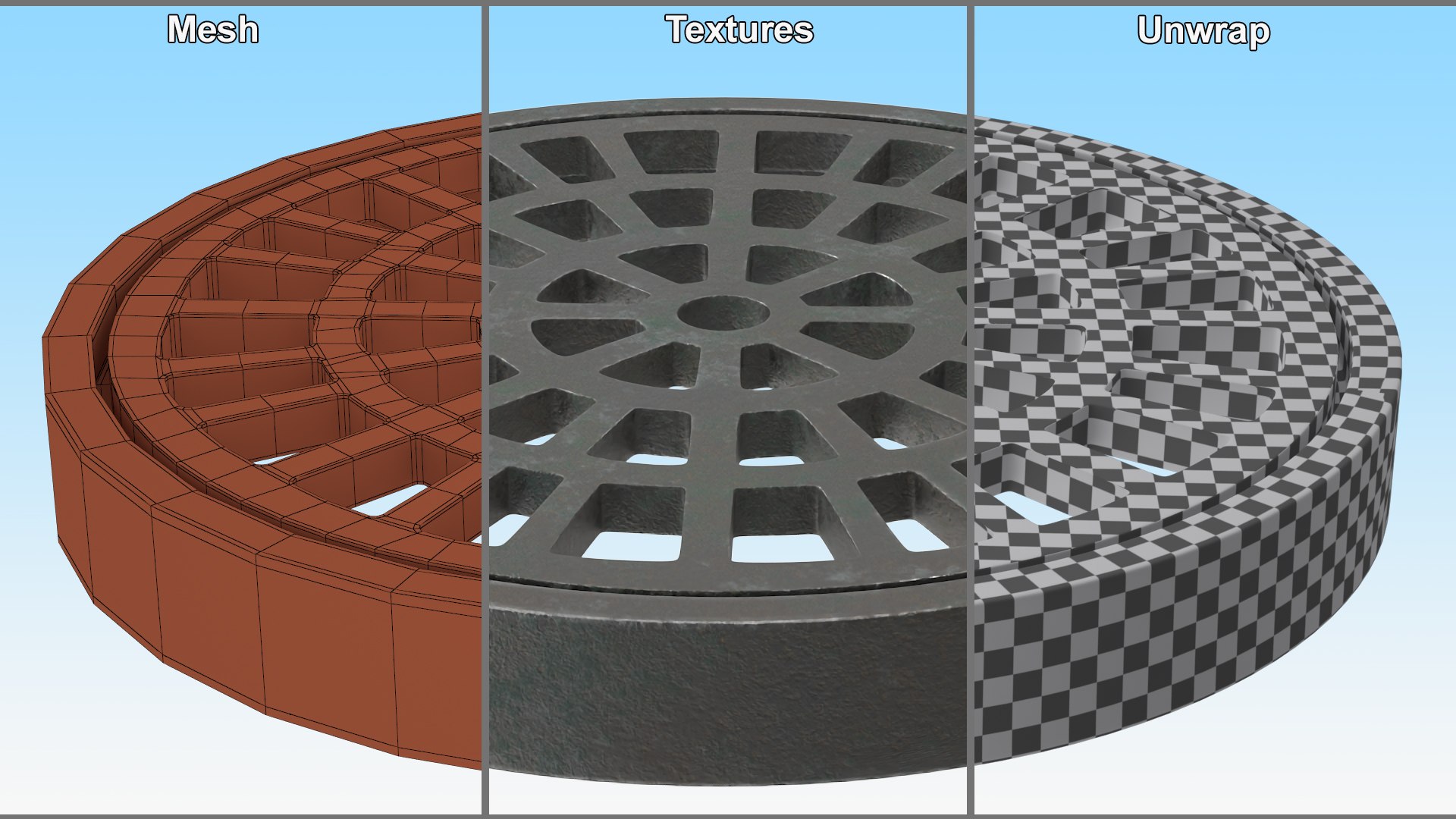 3D Water Drain Cover Round Model - TurboSquid 2282341
