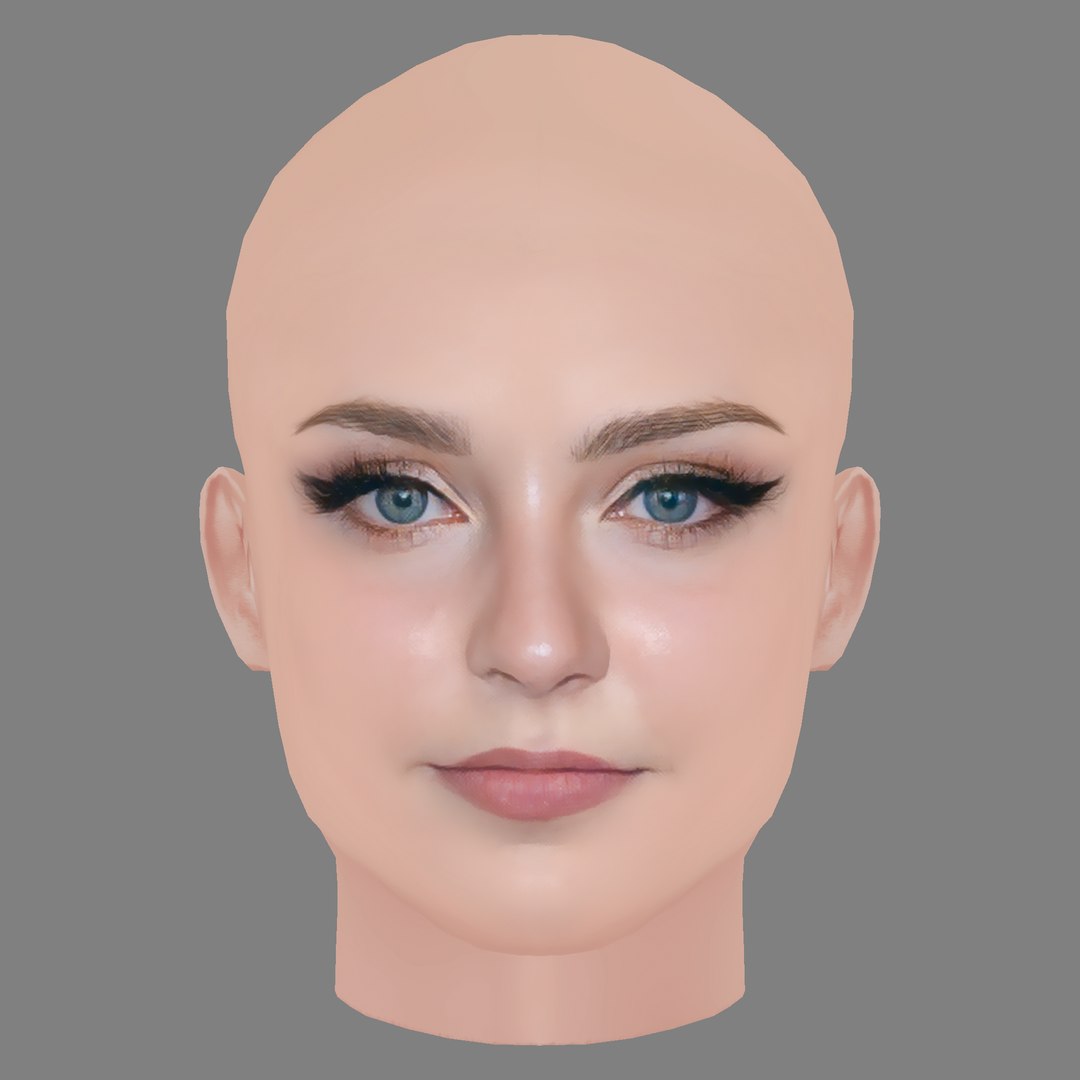 3D Model Aviva Mongillo Head - No Hair - Low Poly Head For Game ...