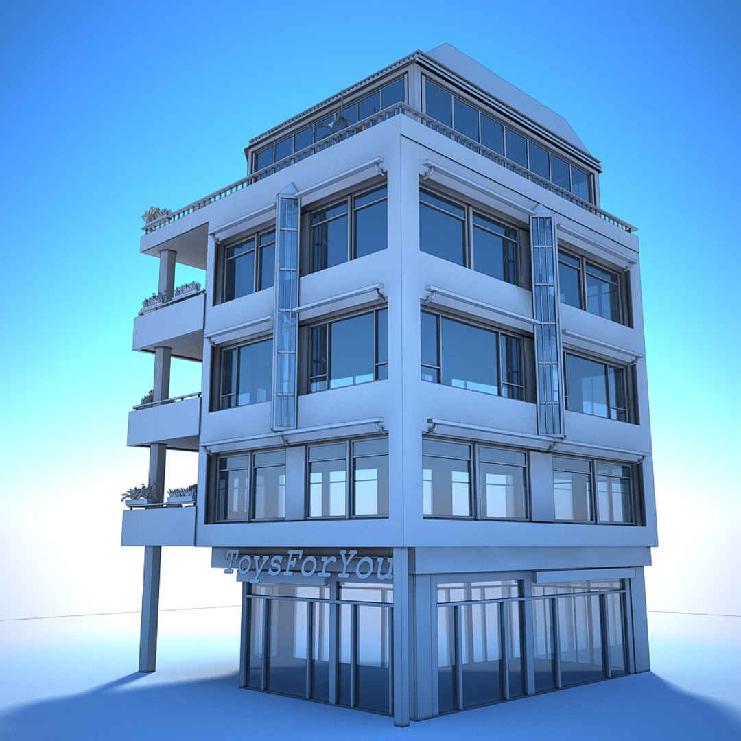 3D Model Building White - TurboSquid 1404067