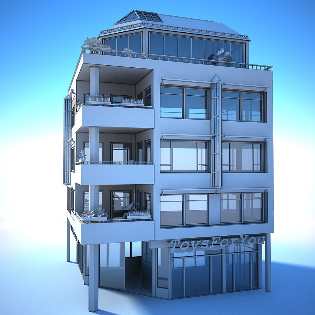 3D Model Building White - TurboSquid 1404067