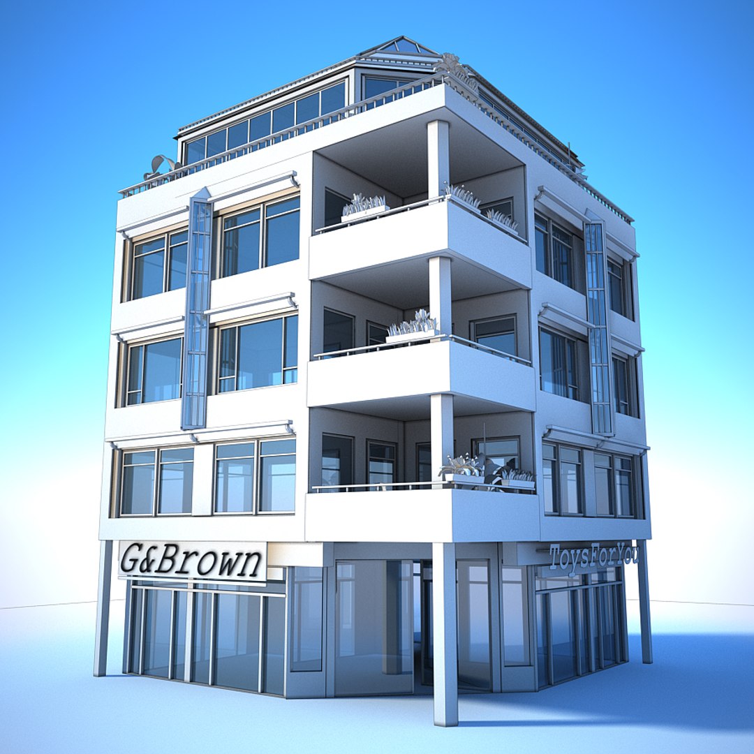 3D Model Building White - TurboSquid 1404067