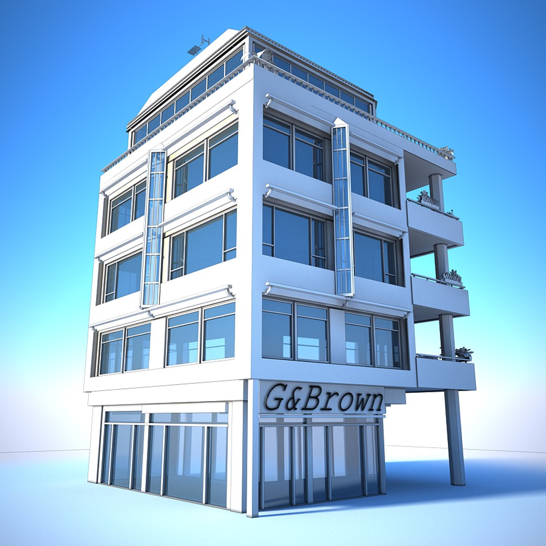 3D Model Building White - TurboSquid 1404067
