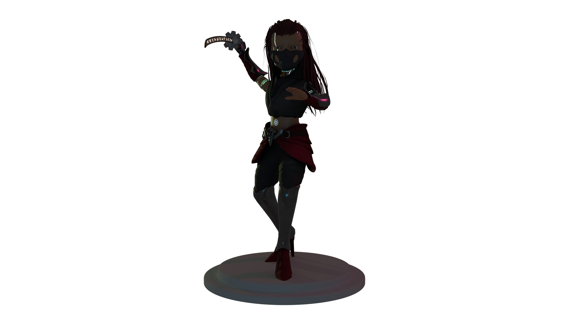 3D Model Samurai Cyber Character - TurboSquid 2323910