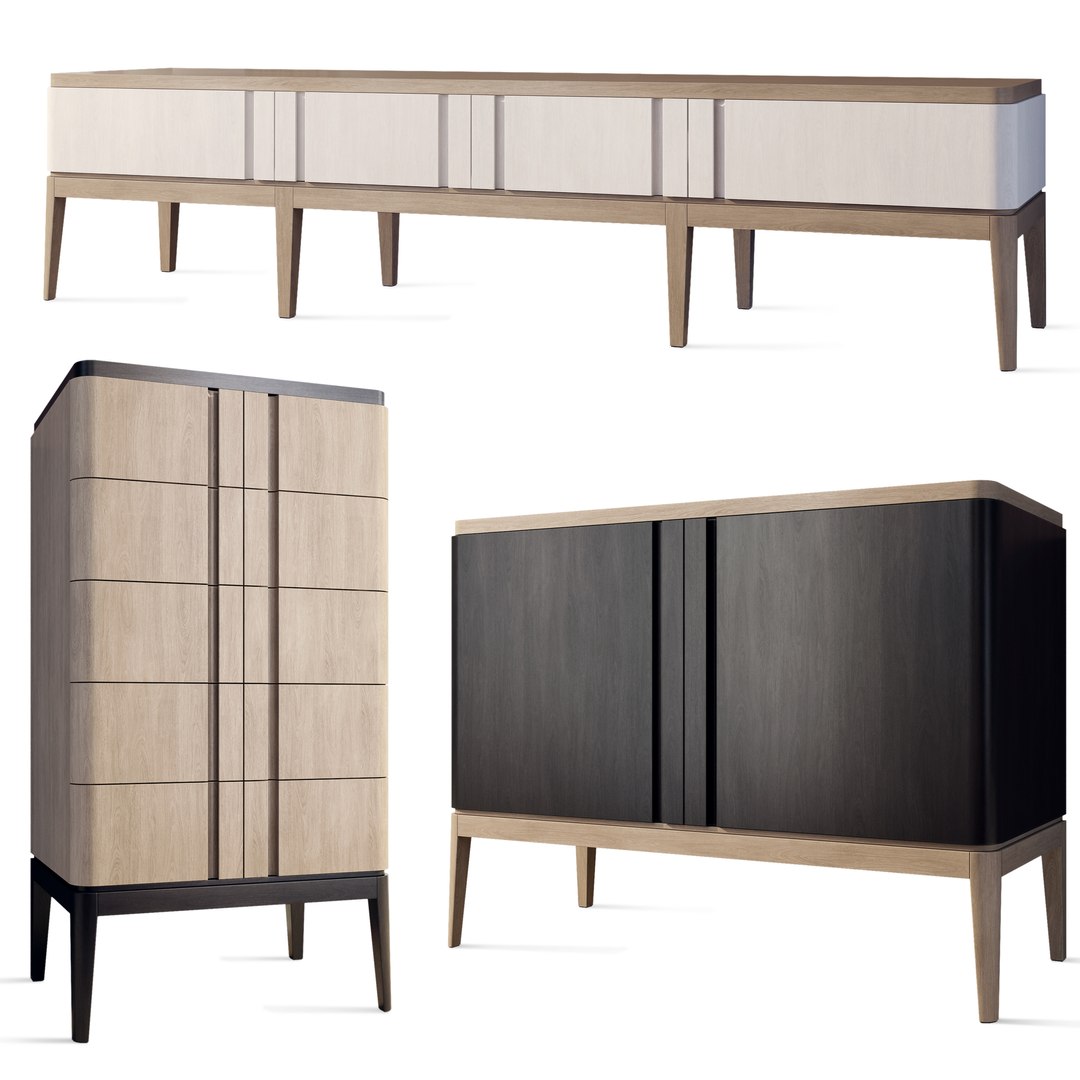 Dresser And TV Stand Line Ellipse Furniture 3D Model - TurboSquid 2099060