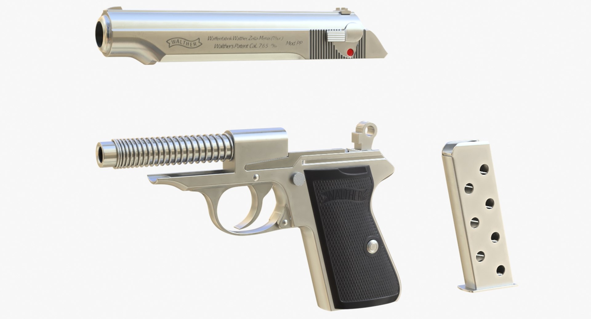 Realistic Walther Pp 01 Model - TurboSquid 1542948