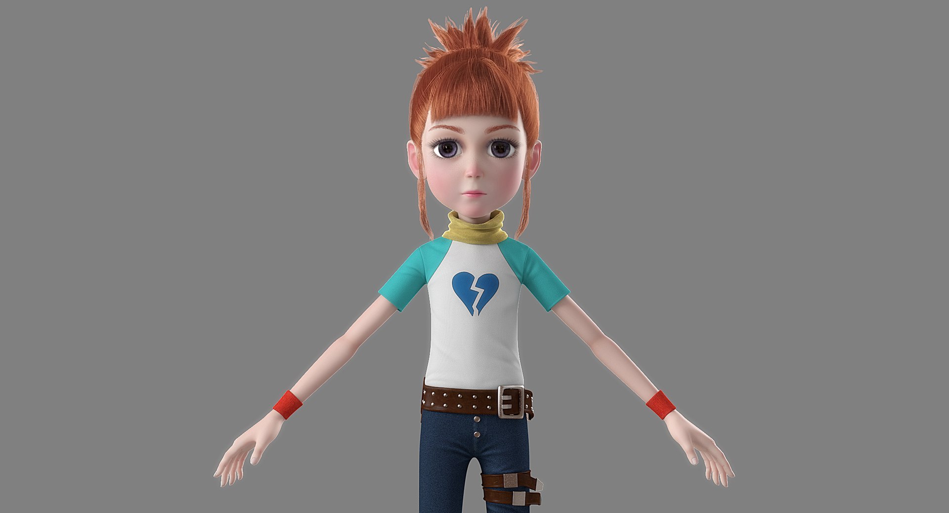 3D Cartoon Girl Rigged Character - TurboSquid 1214108