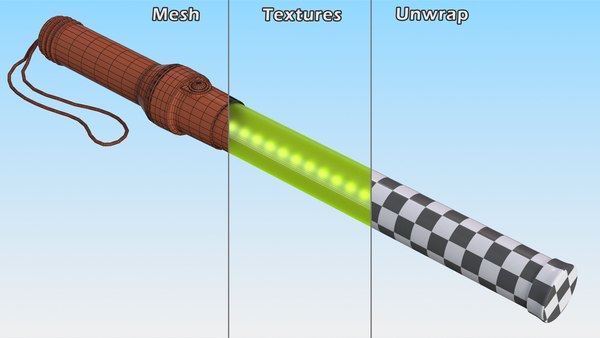 3D traffic control baton green model - TurboSquid 1706883