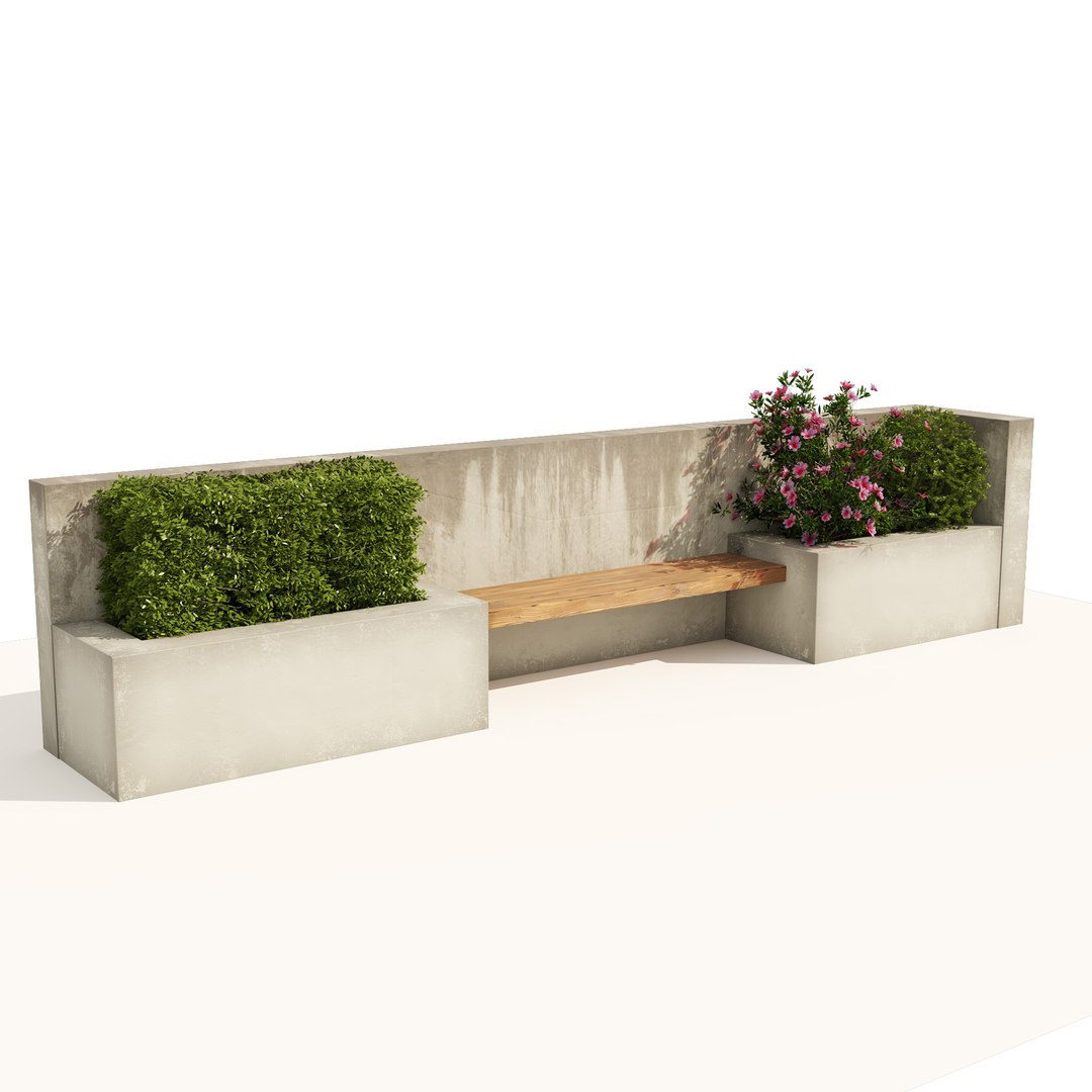 3D Urban Greenery And Seating 3D Models Model - TurboSquid 2262724