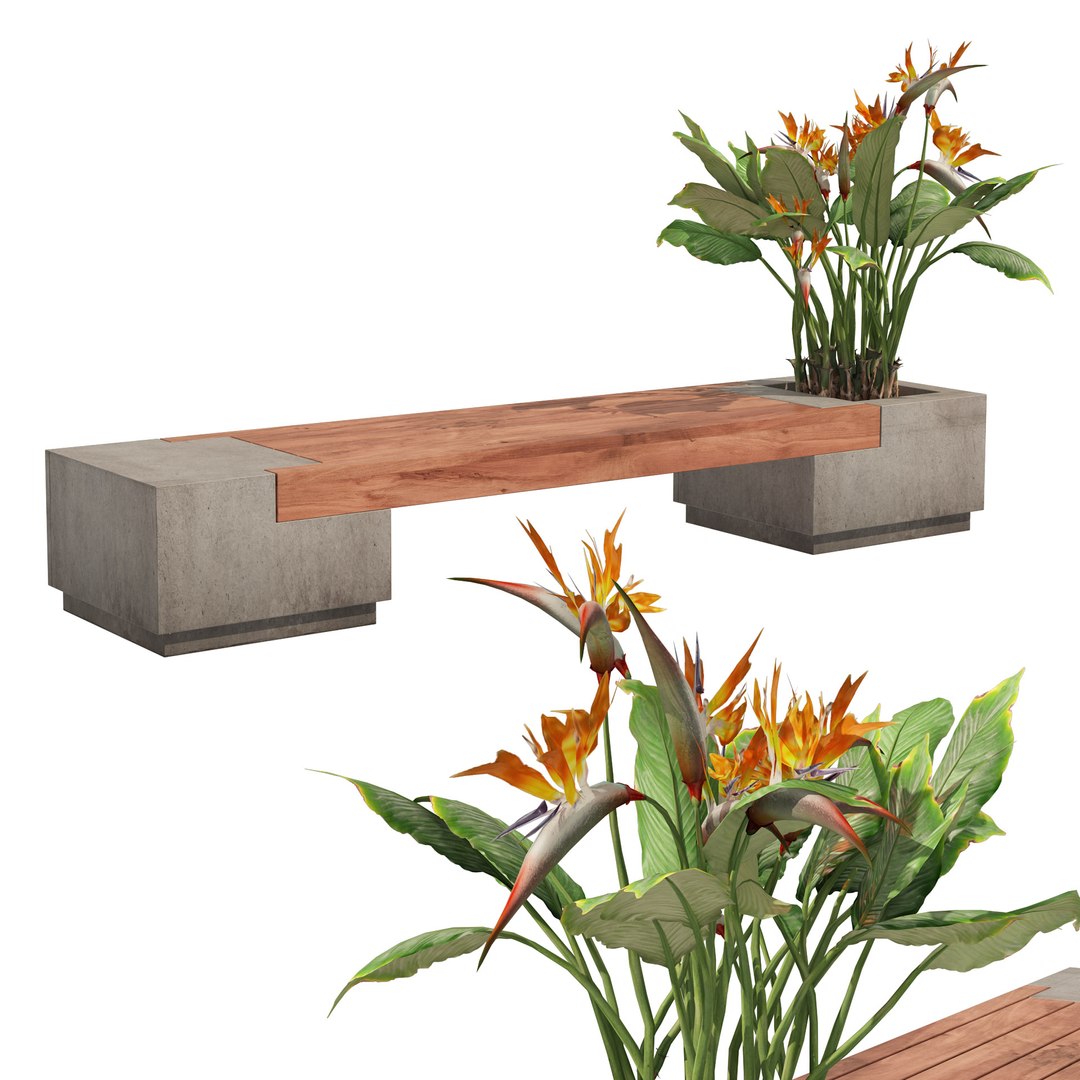 3D Urban Greenery And Seating 3D Models Model - TurboSquid 2262724