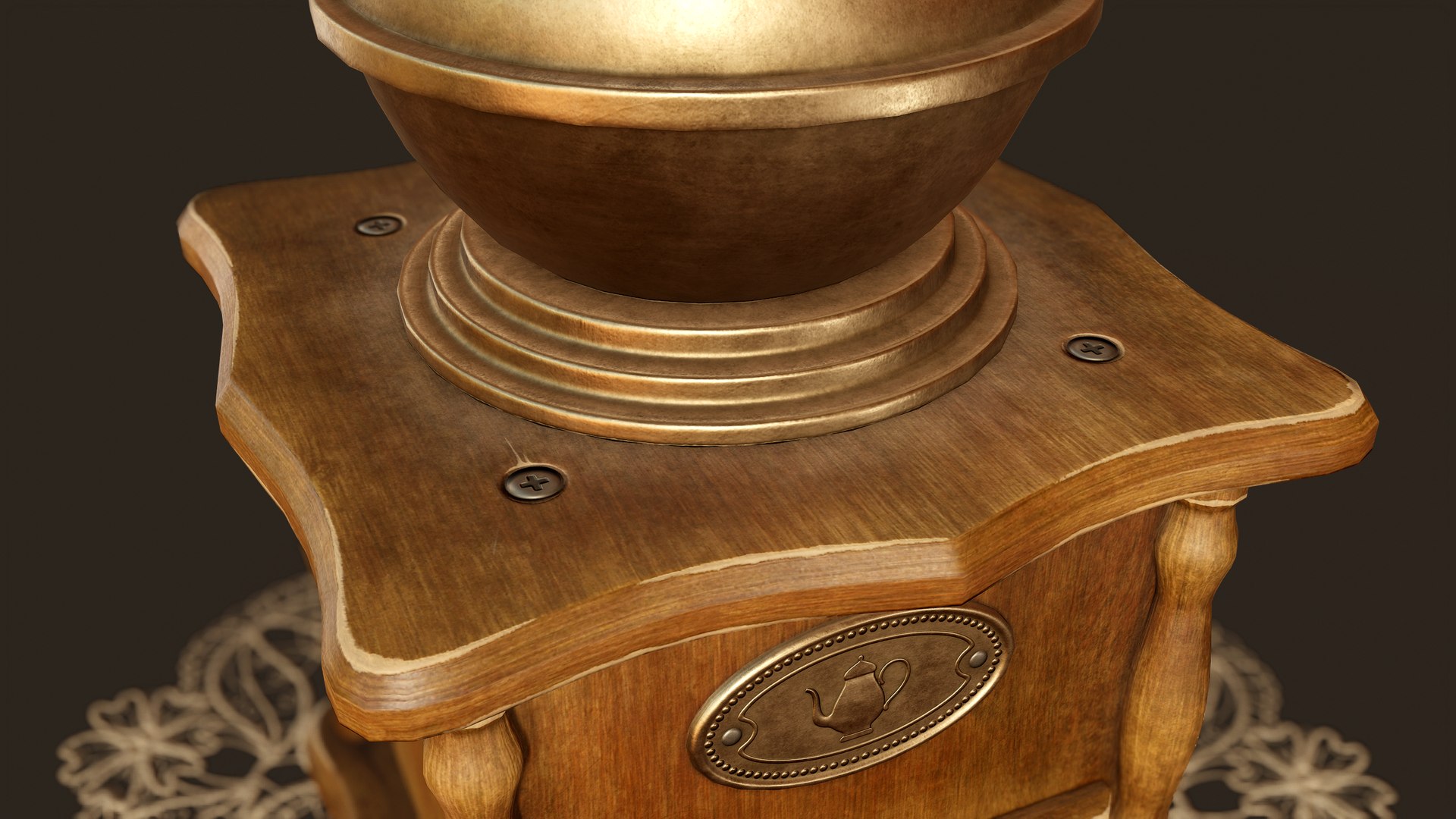 3D Vintage Coffee Grinder - PBR Game Ready model - TurboSquid 2156277