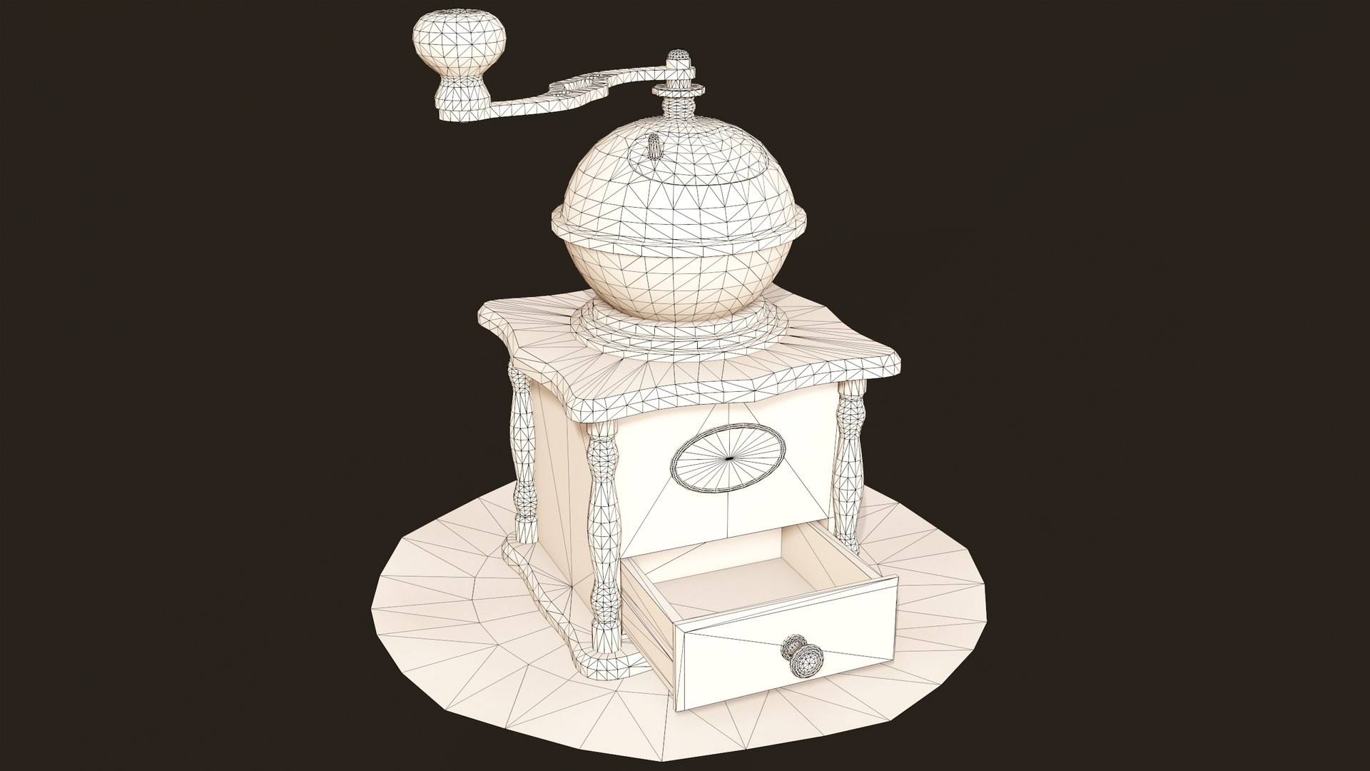3D Vintage Coffee Grinder - PBR Game Ready model - TurboSquid 2156277