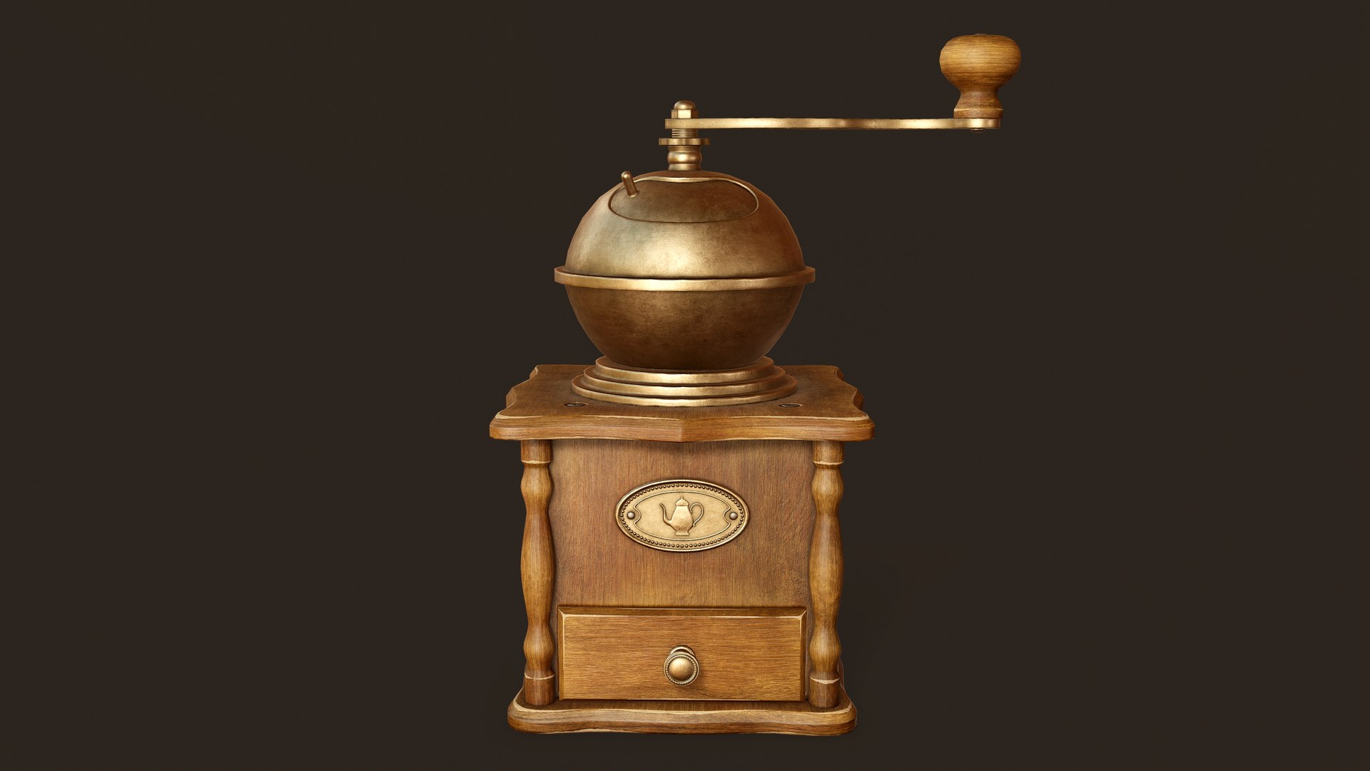 3D Vintage Coffee Grinder - PBR Game Ready model - TurboSquid 2156277