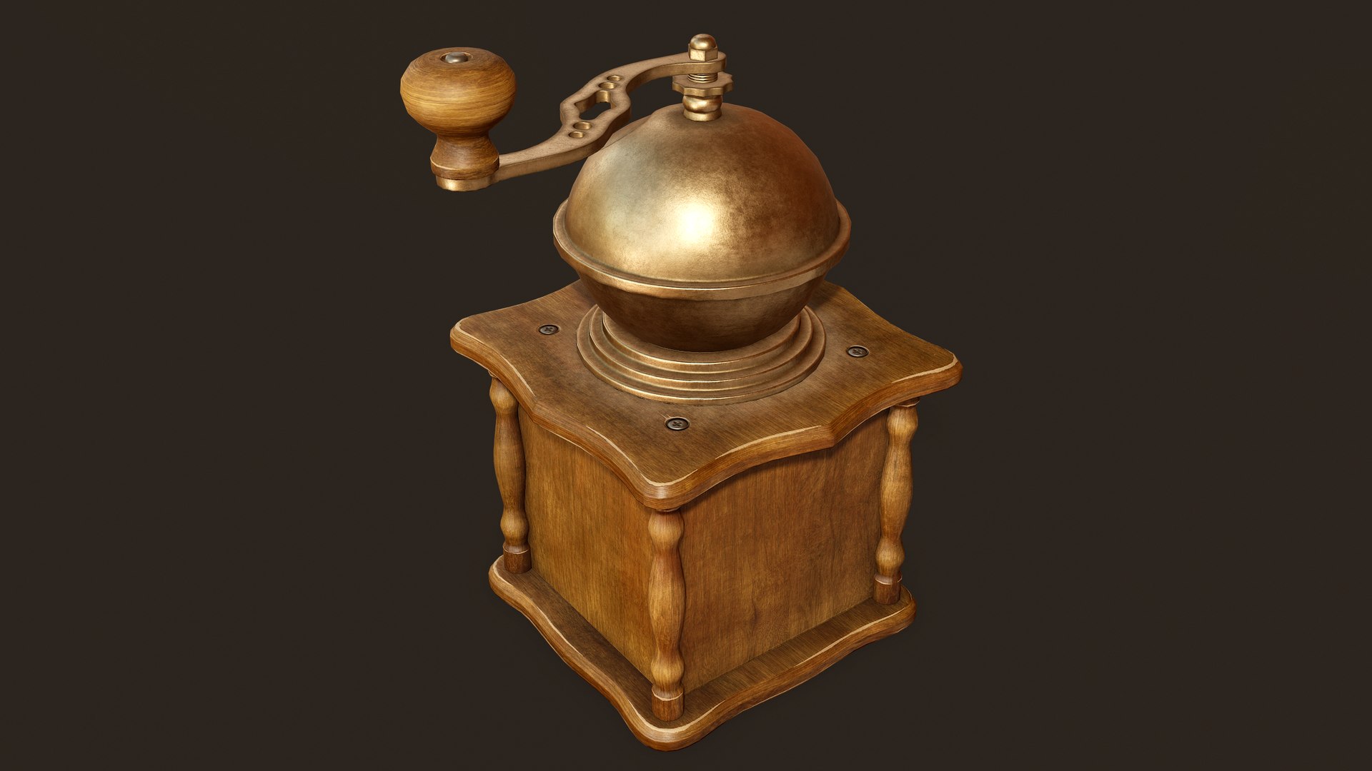 3D Vintage Coffee Grinder - PBR Game Ready model - TurboSquid 2156277