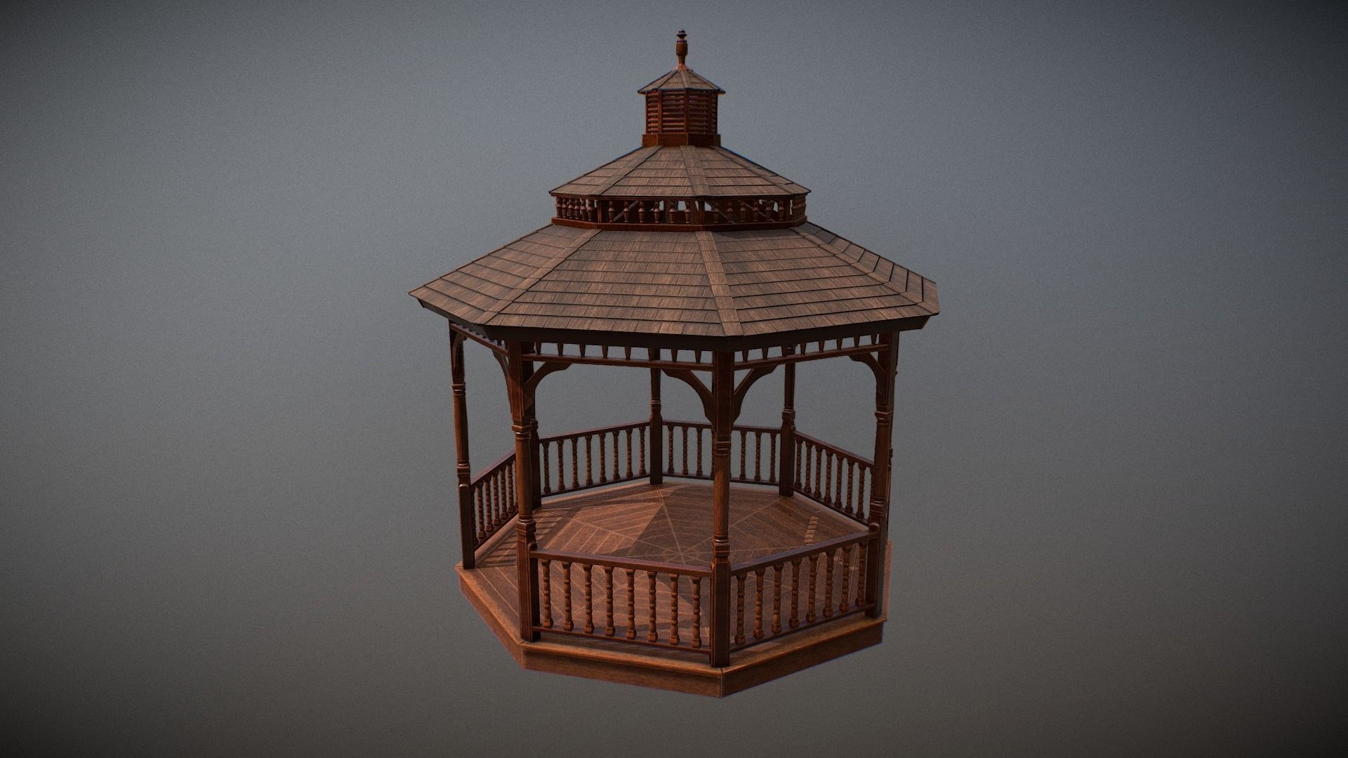 Garden Gazebo White Game Ready 2 3D Model - TurboSquid 2001482